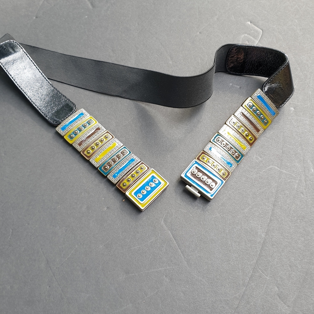 Reversible Stretchy Metallic Belt - Gem